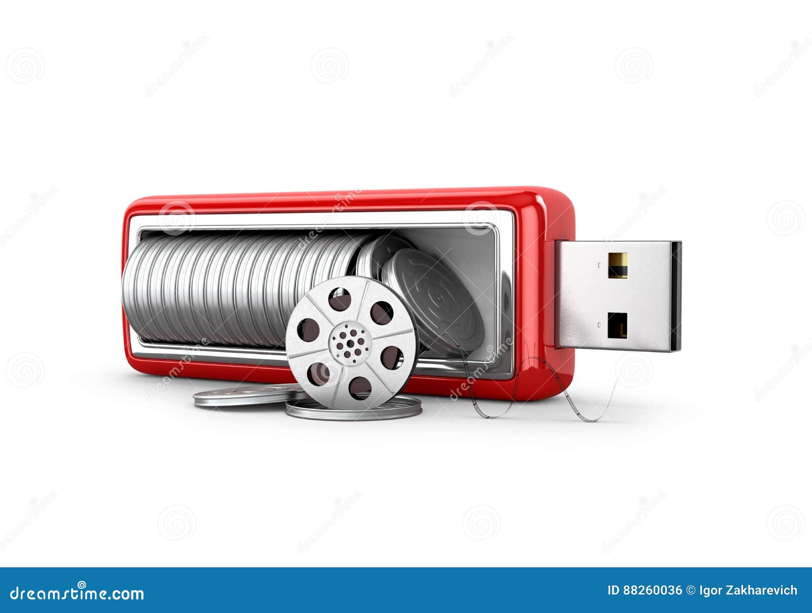 Film Strip in the Middle USB Drive Stock Illustration - Illustration of ...