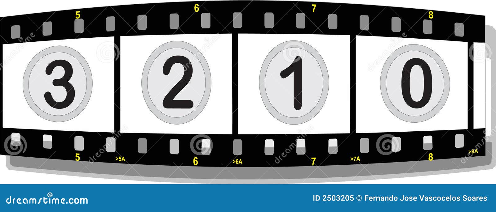 Film strip with numbers stock vector. Illustration of three - 2503205