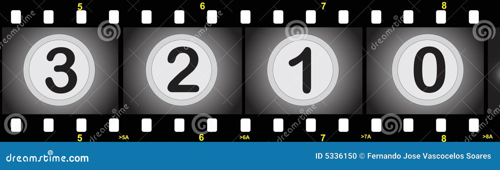 Film strip with numbers stock vector. Illustration of 35mm - 5336150