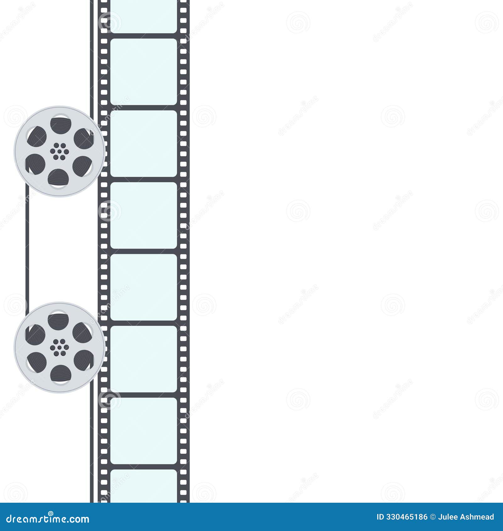 Film Strip with Reel on a White Background. Vector Illustration Graphic ...