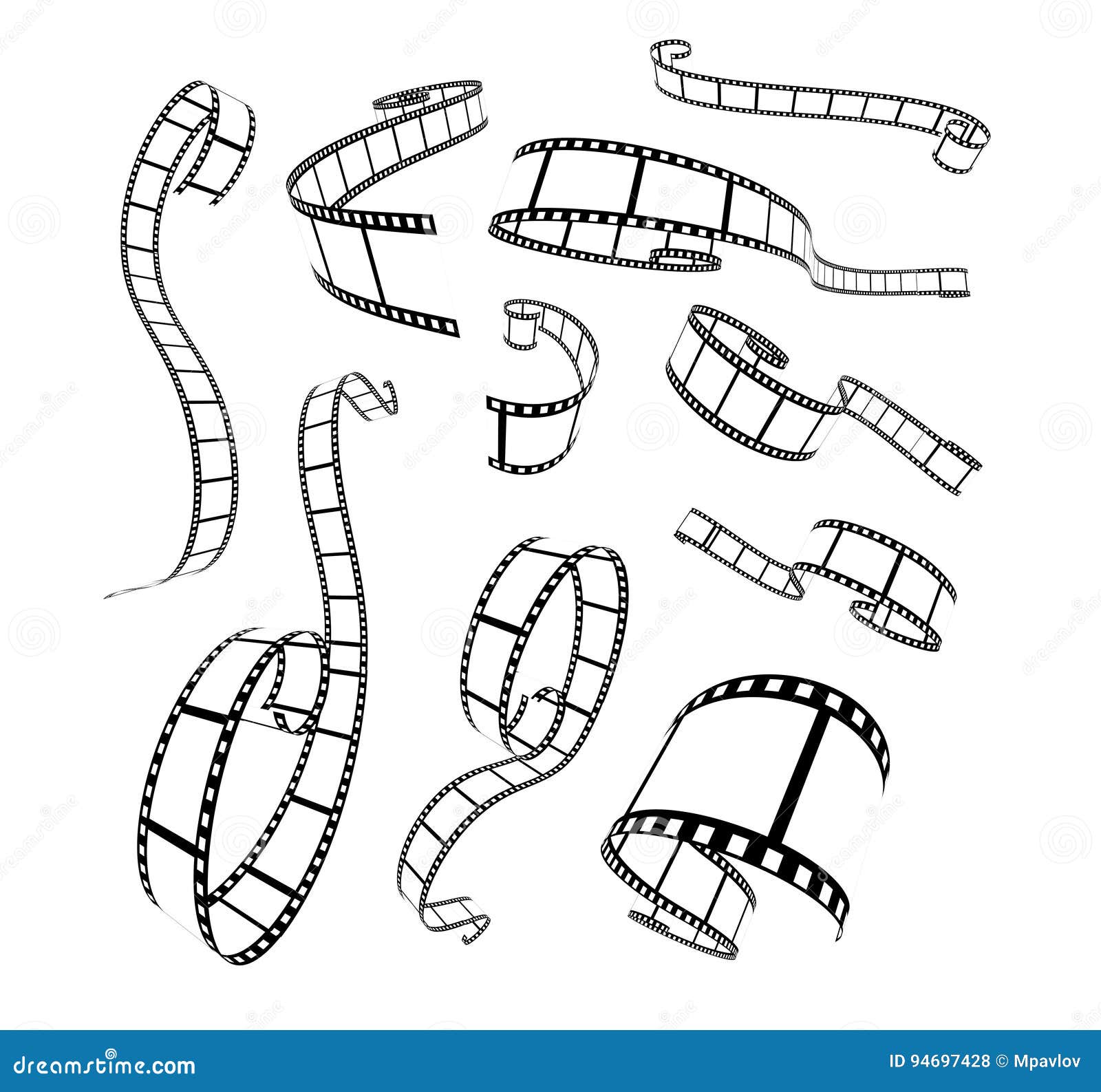 Film Strip Vector Illustration Stock Vector - Illustration of industry ...