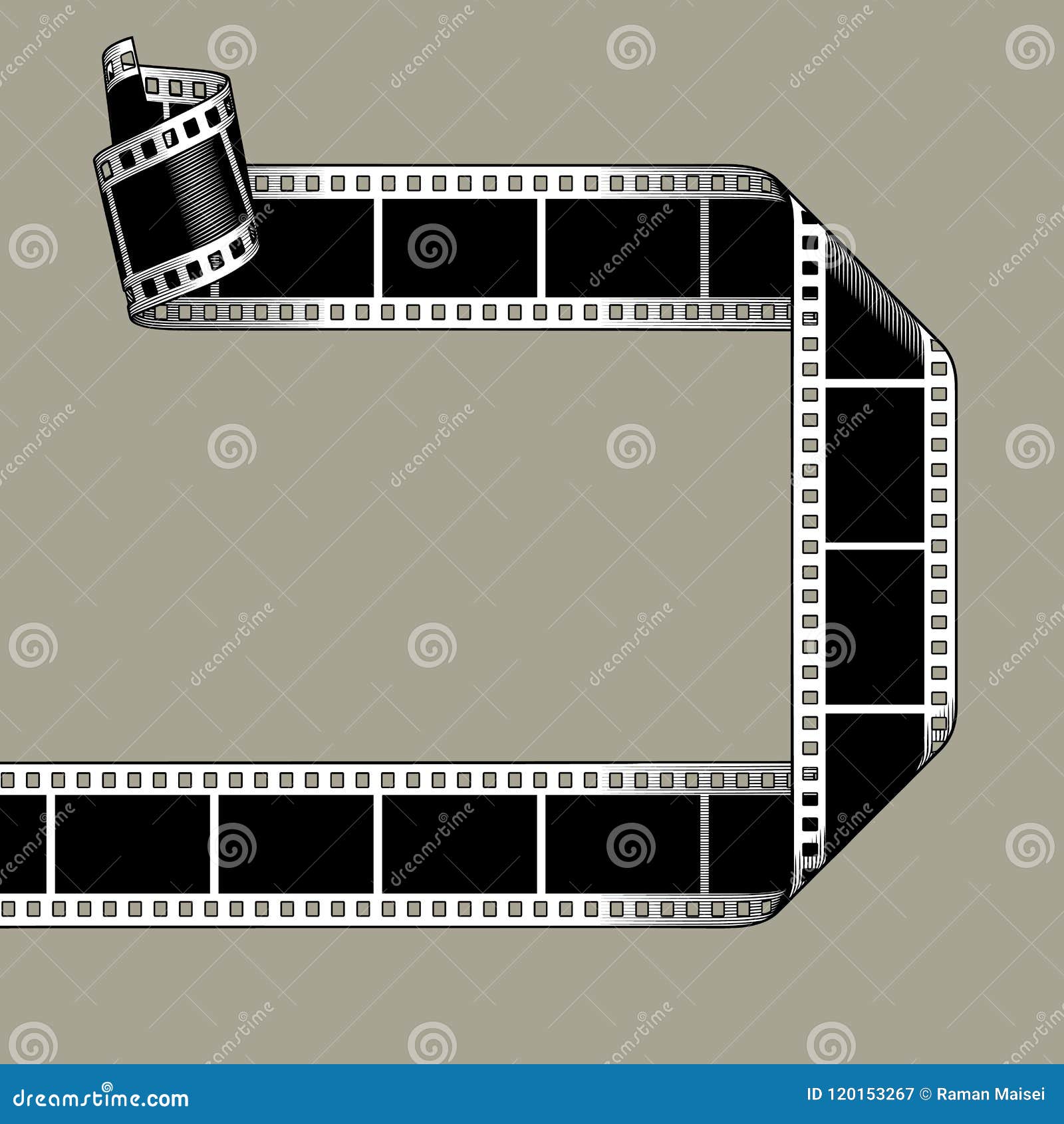A Film Stripe Frame with Twisted End Stock Vector - Illustration of ...