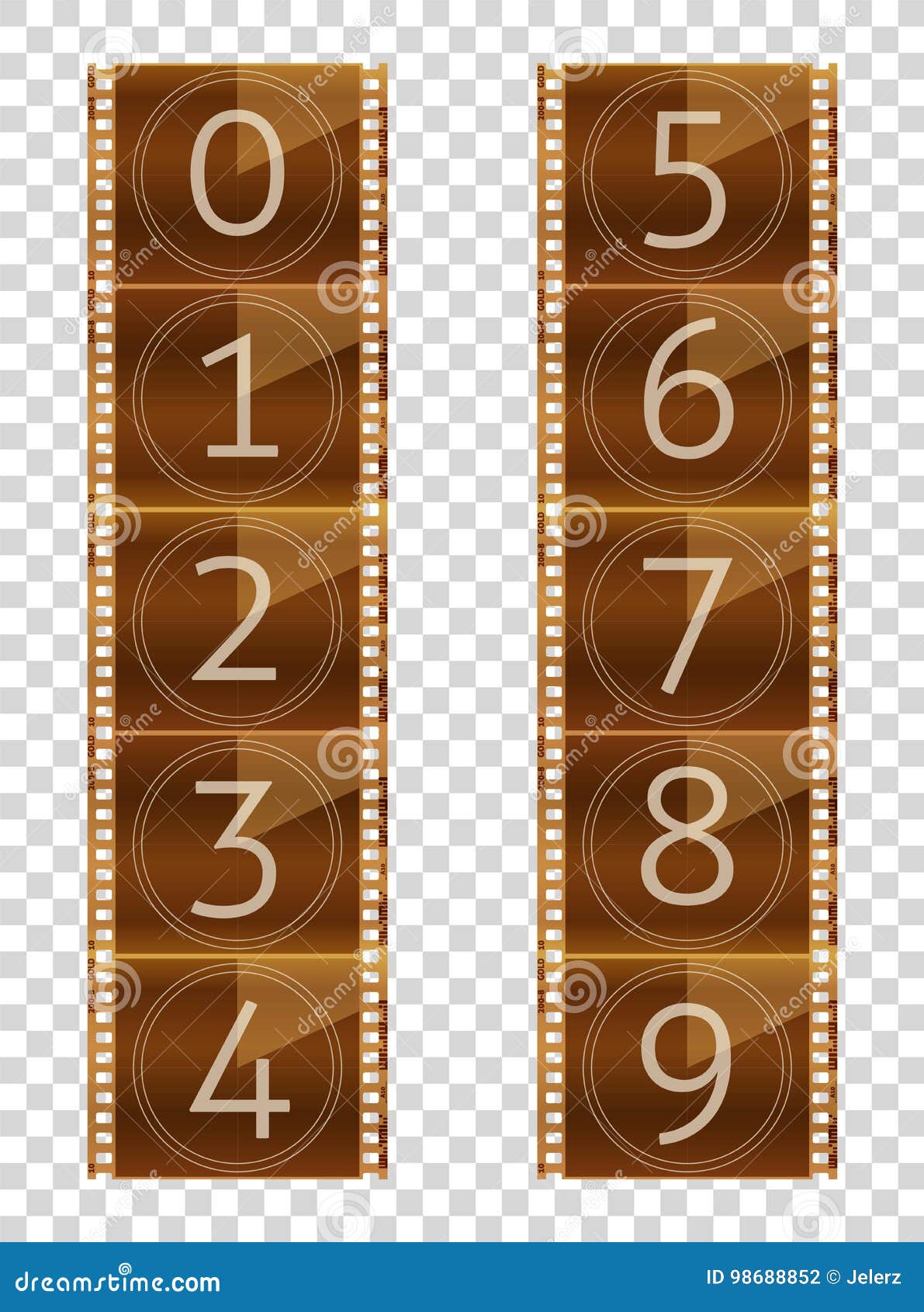 Film Strips. Final Countdown. Real Color Vector Illustration ...