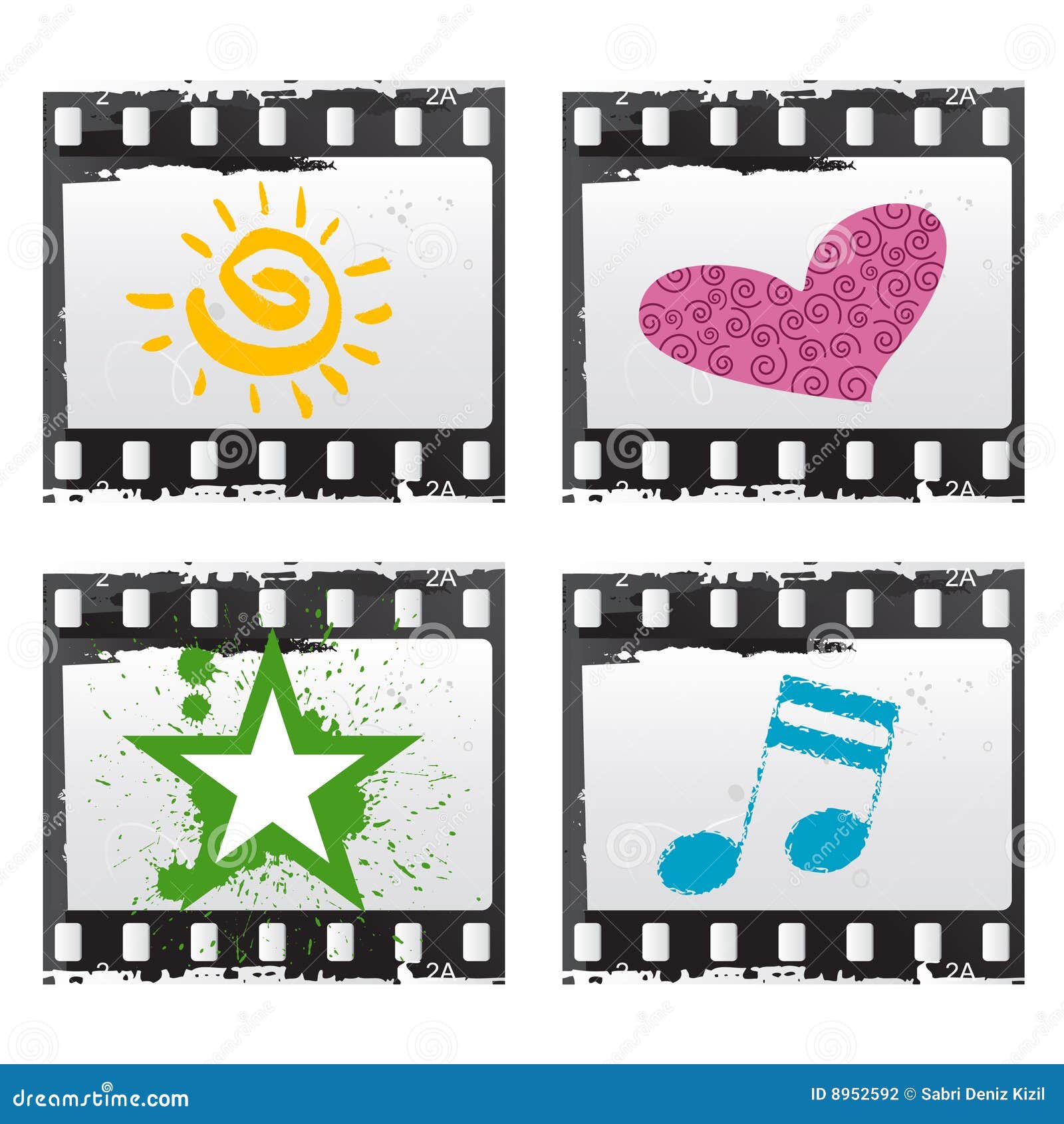Film with symbols stock vector. Illustration of dirty - 8952592