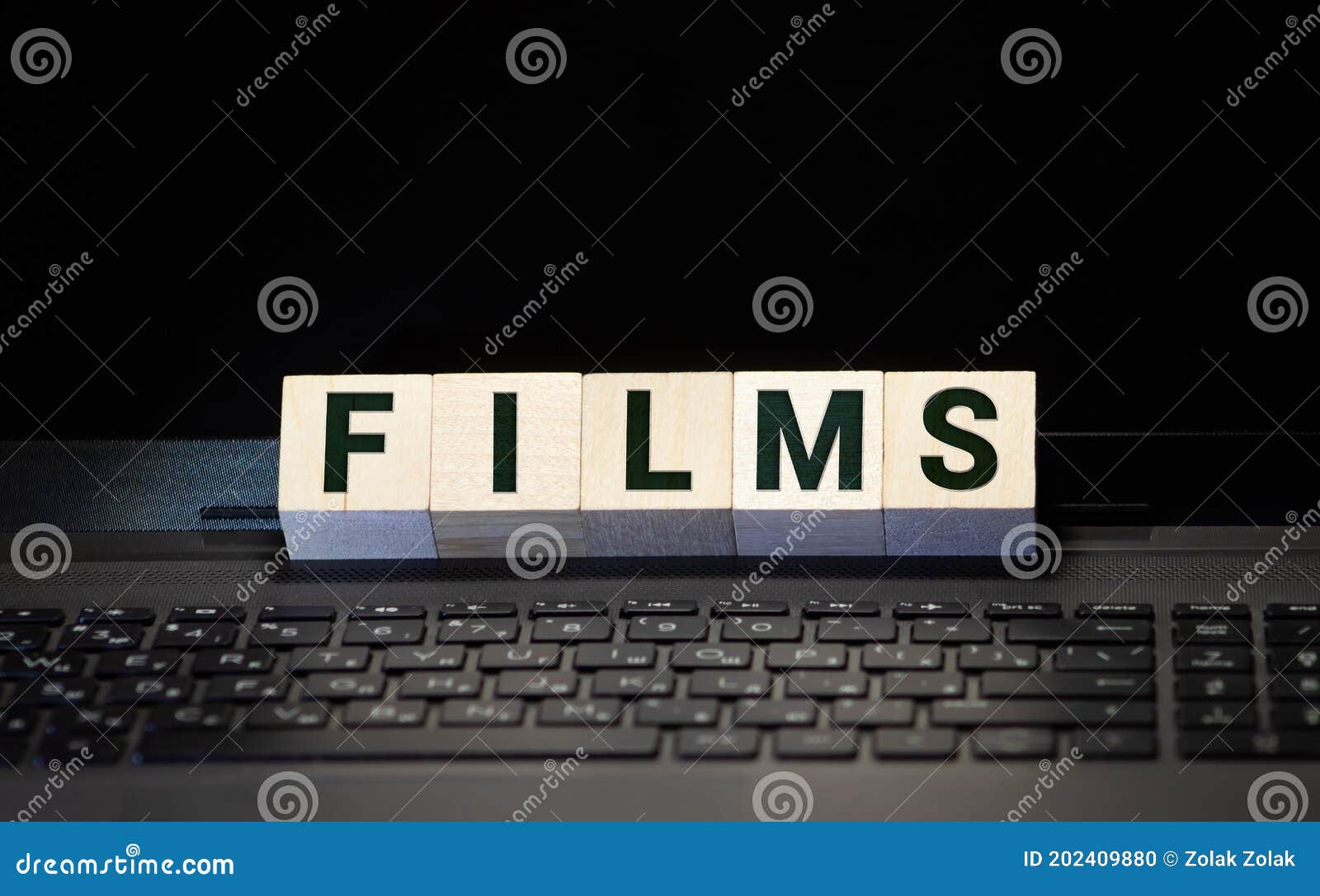 FILM Word Made with Building Blocks Isolated on White Stock Photo ...