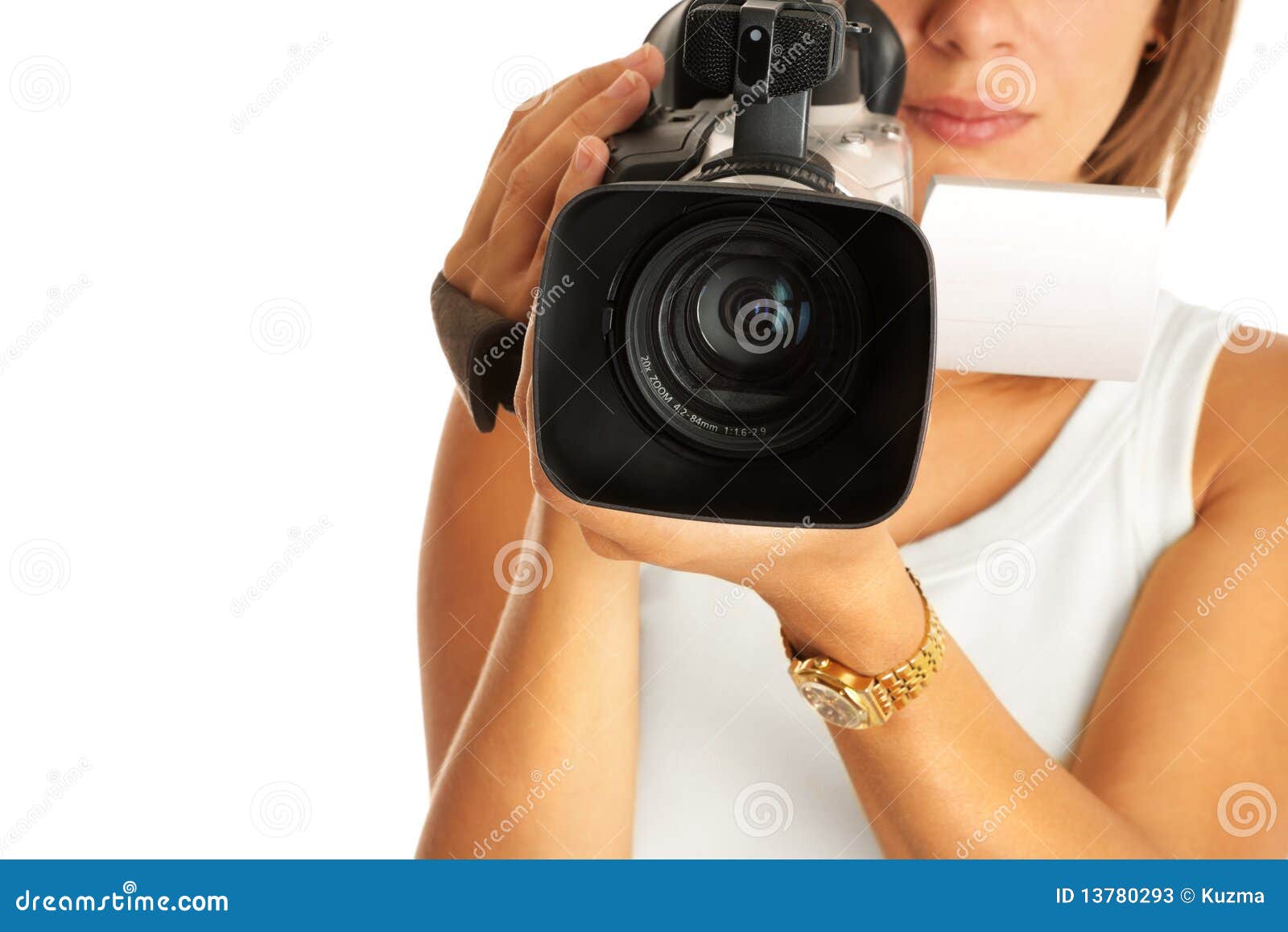Filming stock image. Image of camcorder, hair, video - 13780293