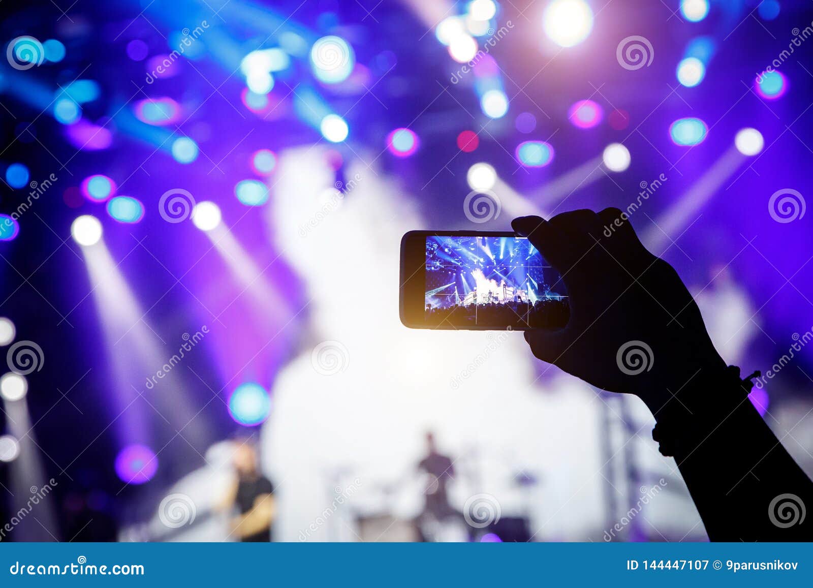 Filming a Concert on Mobile Phone Camera Stock Image - Image of hands ...