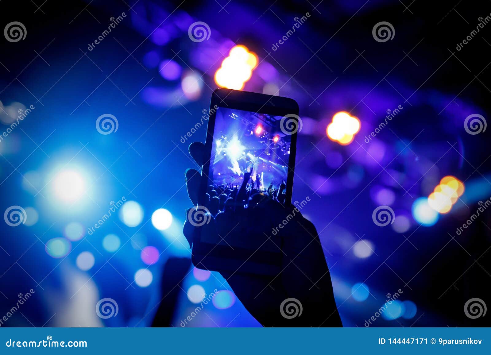 Filming a Concert on Mobile Phone Camera Stock Image - Image of concert ...
