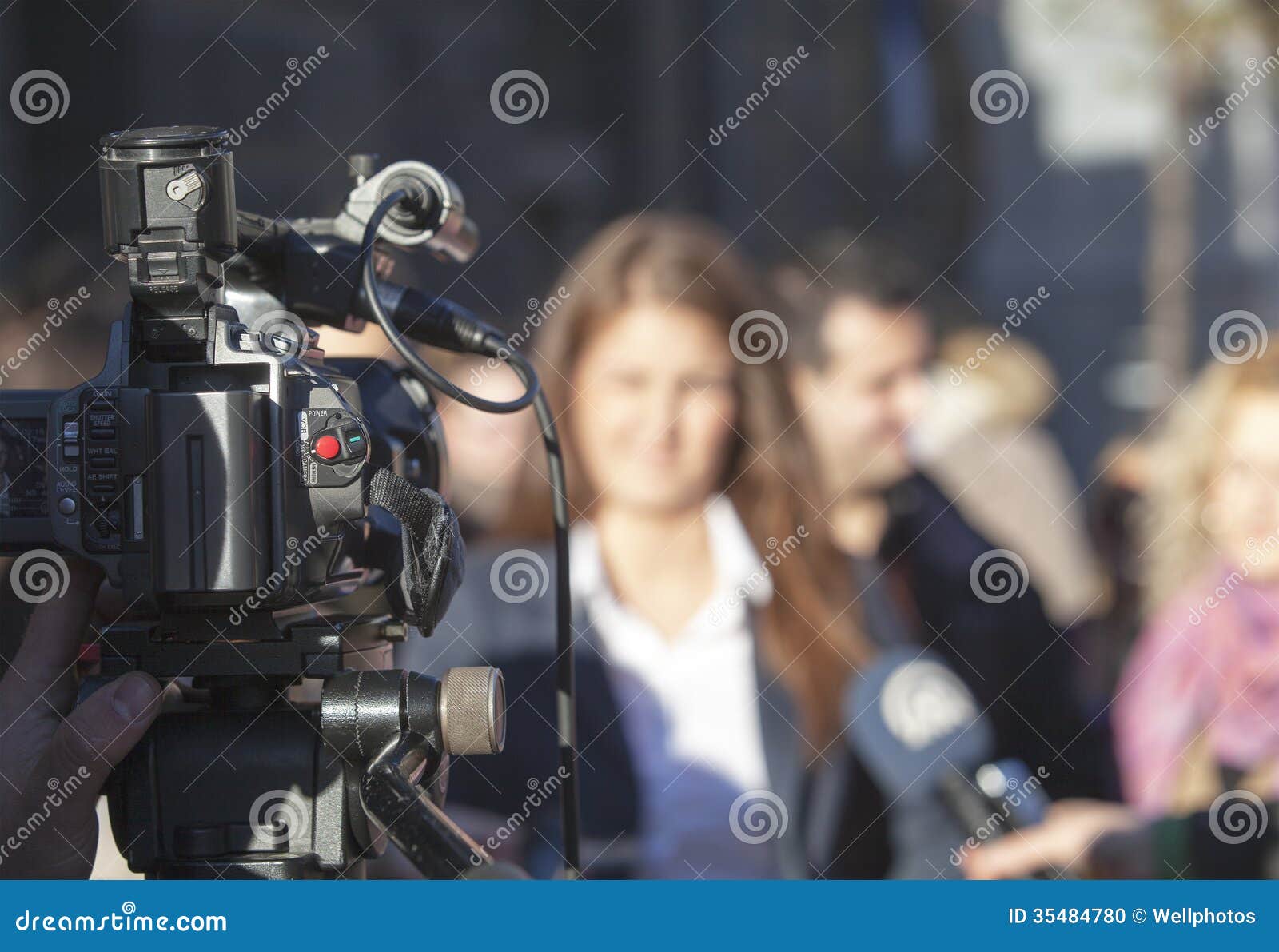 Filming an Event with a Video Camera Stock Photo - Image of reportage ...