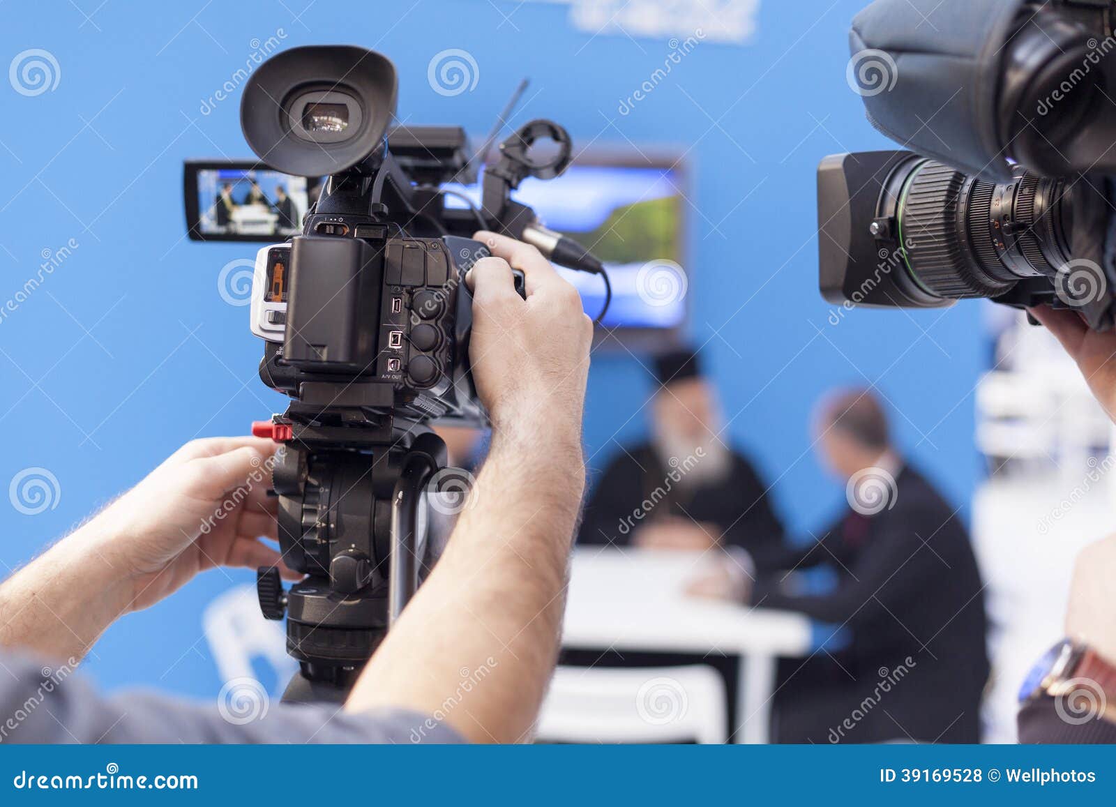 Filming an Event with a Video Camera Stock Photo - Image of broadcast ...