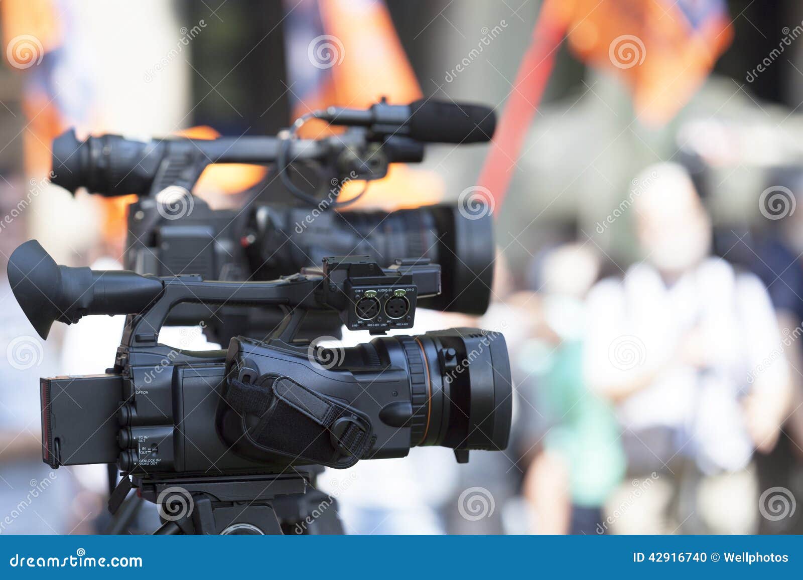 Filming an Event with a Video Camera Stock Photo - Image of action ...