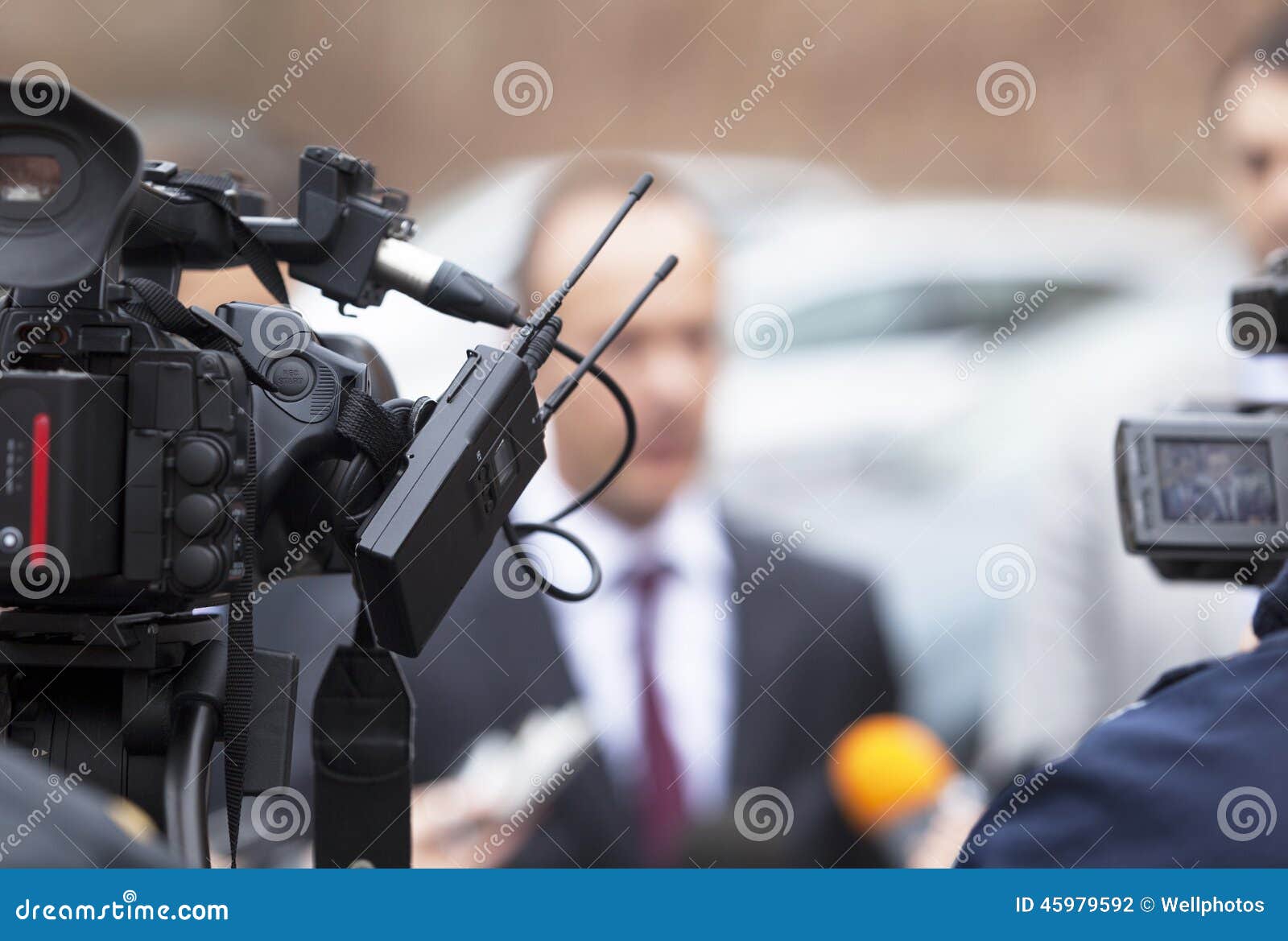 Filming an Event with a Video Camera Stock Photo - Image of action ...
