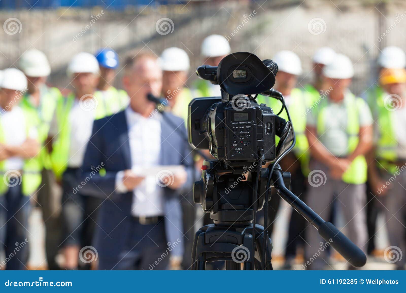 Filming an Event with a Video Camera Stock Image - Image of microphone ...