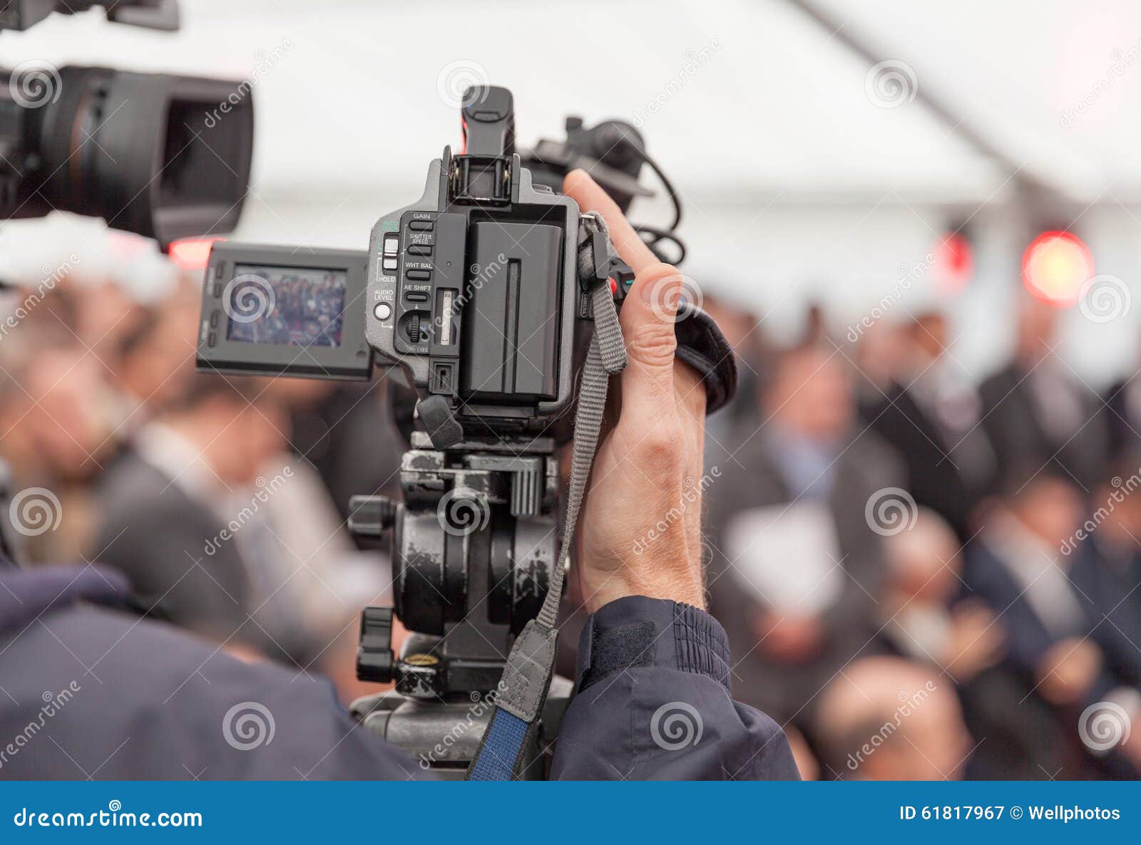 Filming an Event with a Video Camera Stock Image - Image of television ...