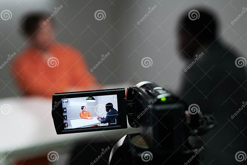 Filming Interview between Two Professionals in Studio Stock Image ...