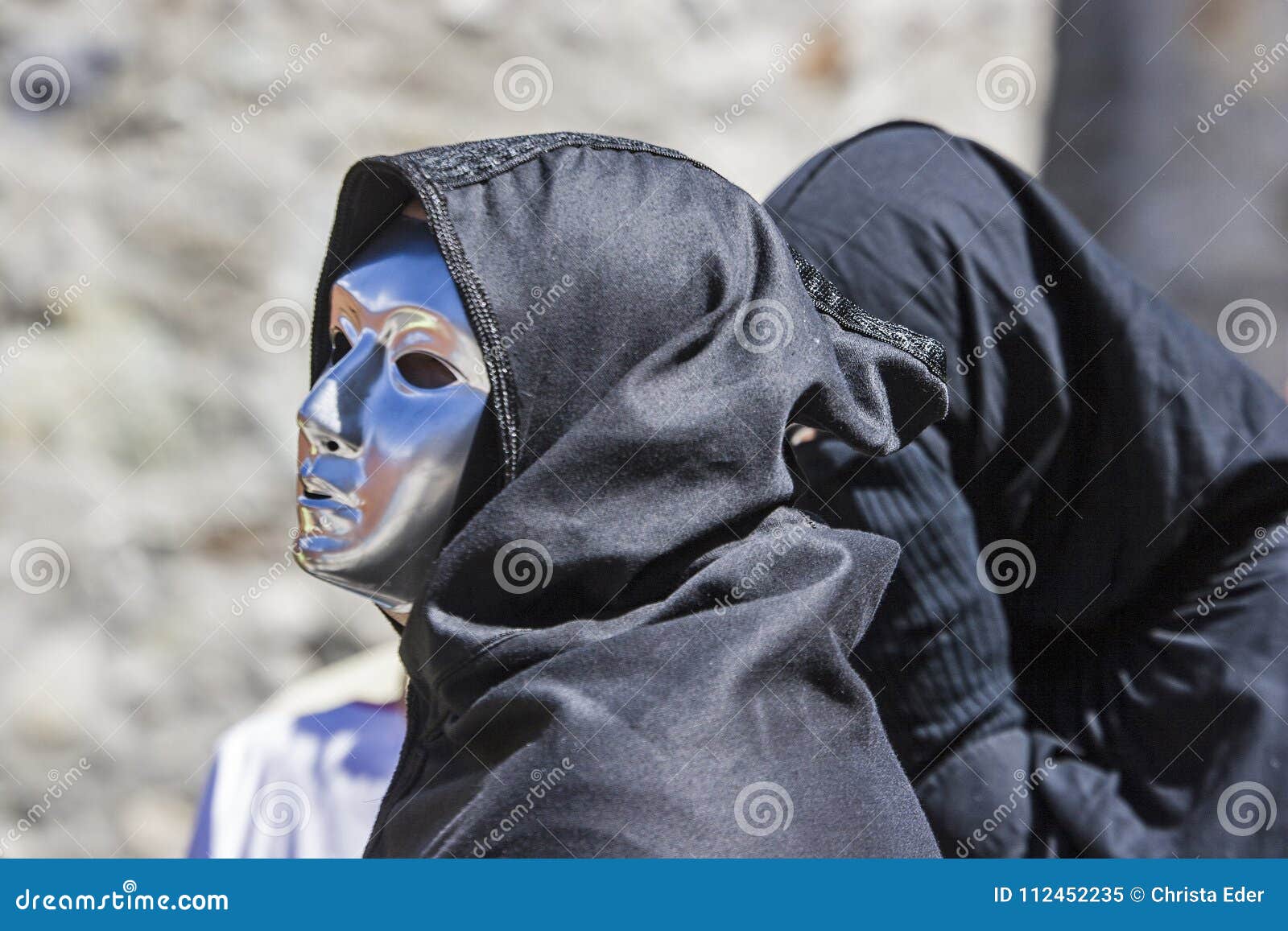 Masked Figures Dancing On The Street With The Allegorical Float `Idol ...
