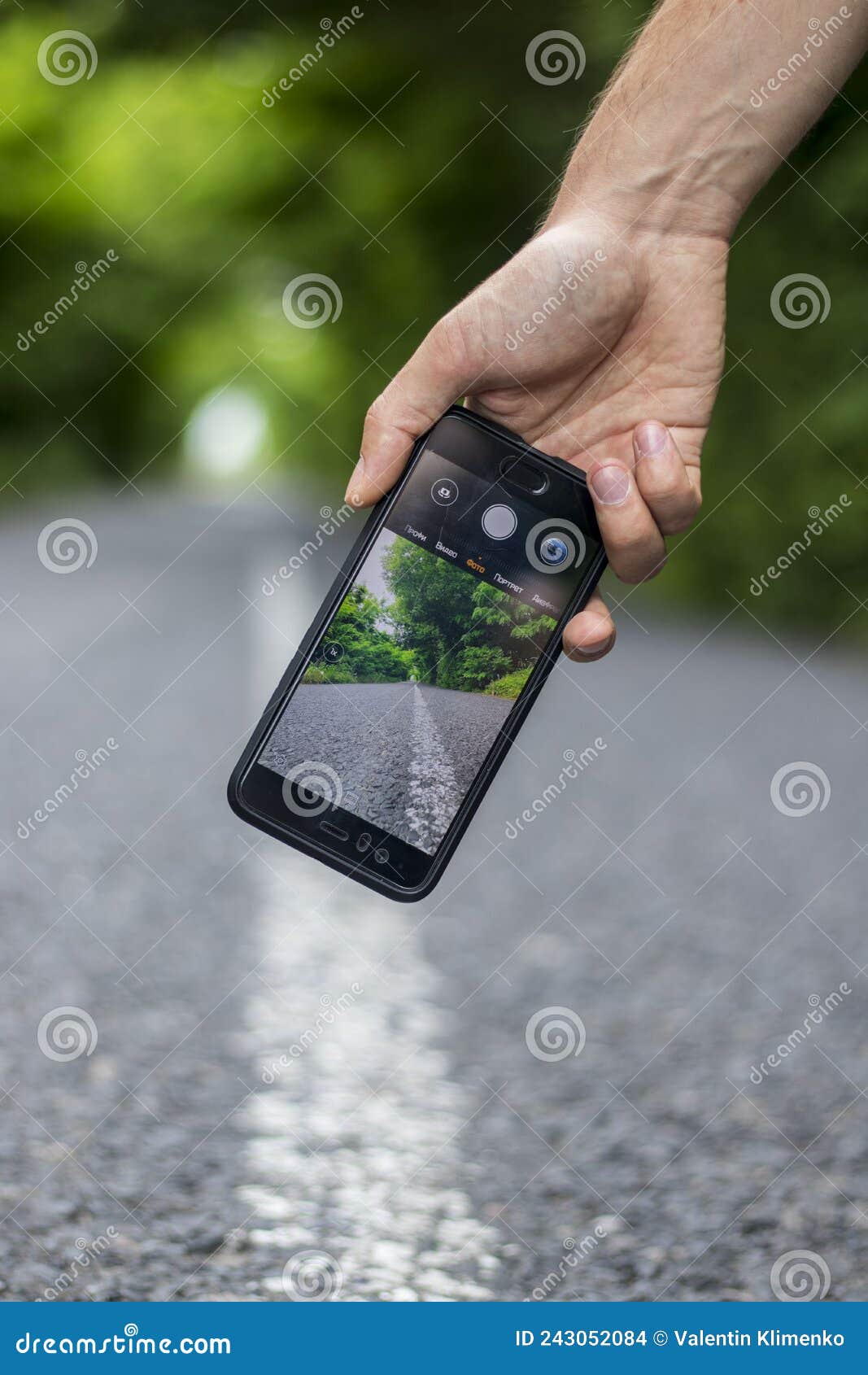 Filming on a Mobile Phone. Phone in Hand Stock Photo - Image of mount ...