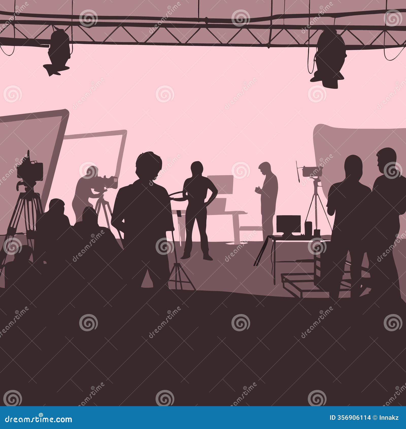 Filming Process in the Studio Concept Image. Content Creating. Flat ...