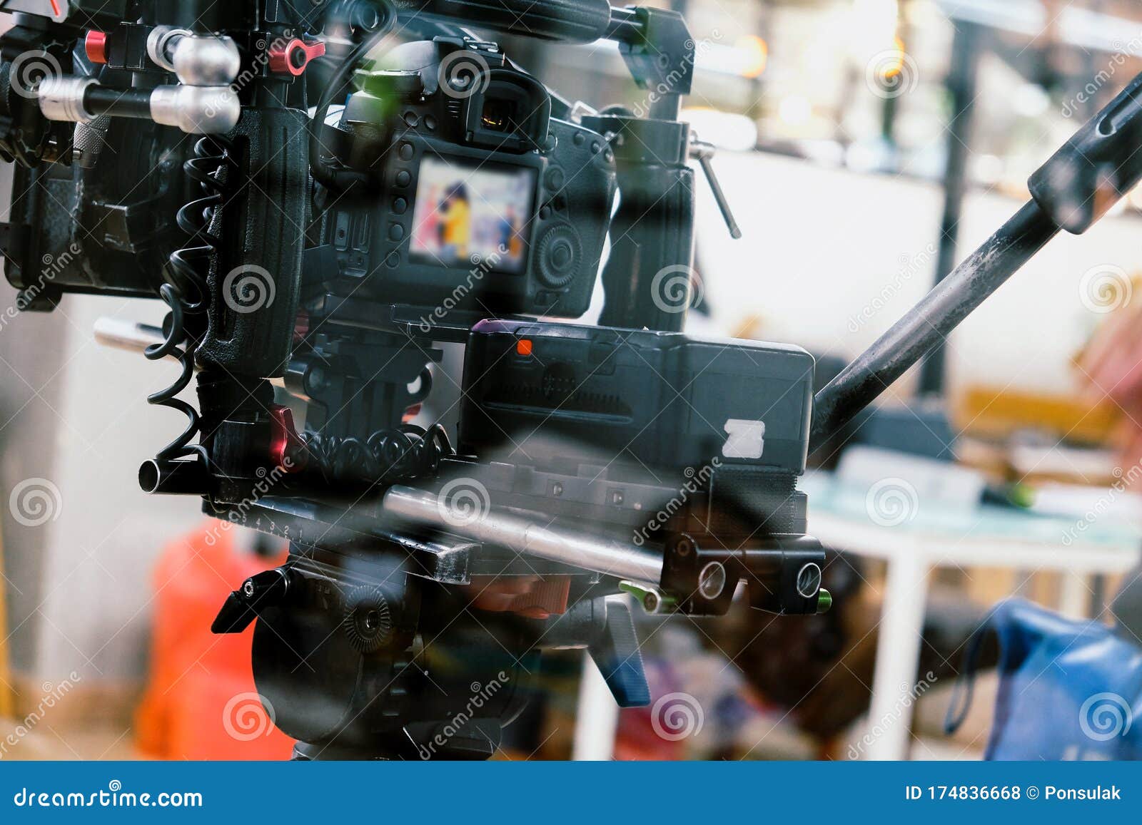 Filming with Professional Camera Stock Photo - Image of horizontal ...