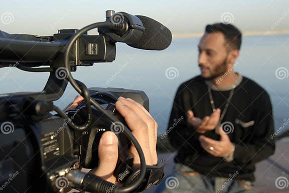 Filming in Progress stock photo. Image of channel, cameraman - 3504286