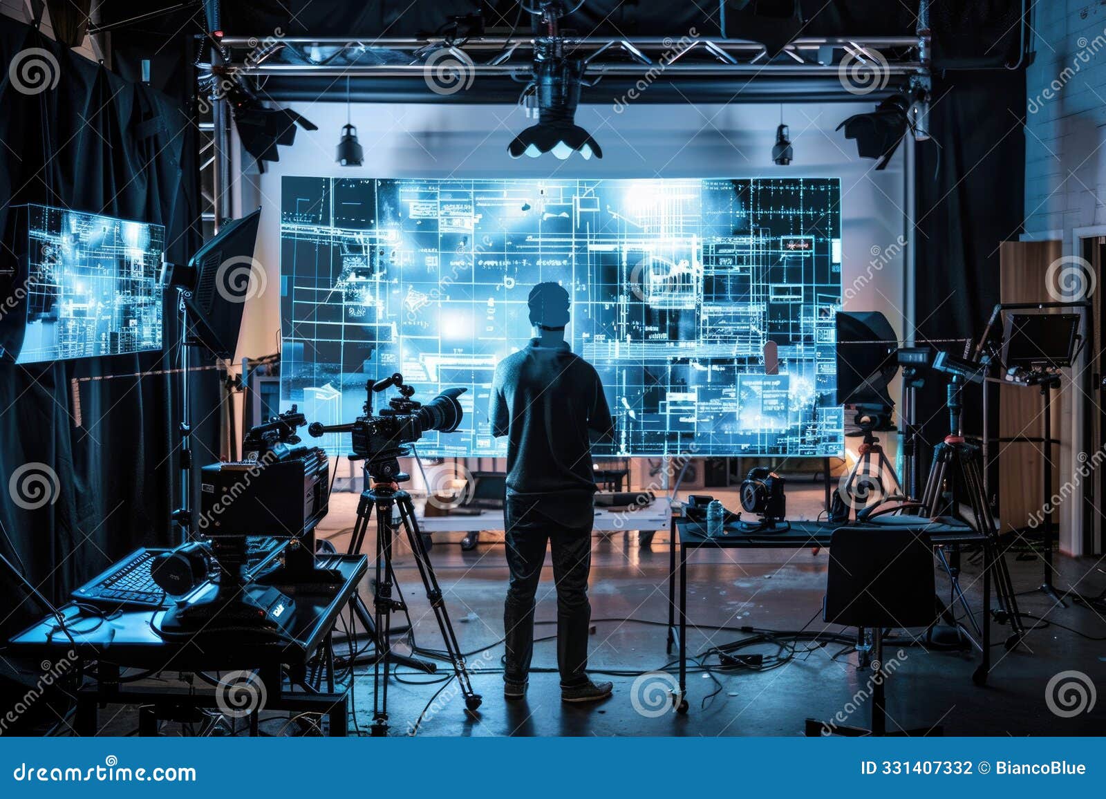 Filmmaker and AI Hologram Brainstorming Storyboard Ideas AIG60 Stock ... Filmmaker and AI Hologram Brainstorming Storyboard Ideas AIG60 Stock ...