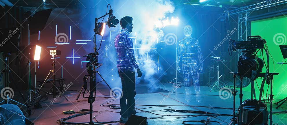 Filmmaker with AI Visual Effects on Set AIG60 Stock Image - Image of ...