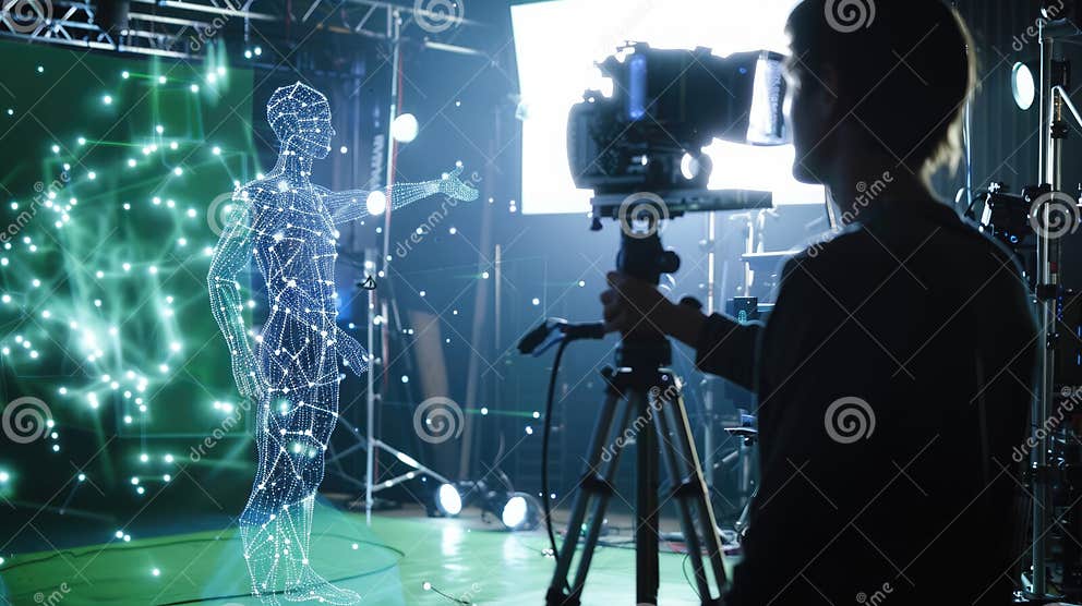 Filmmaker with AI Visual Effects on Set AIG60 Stock Illustration ...