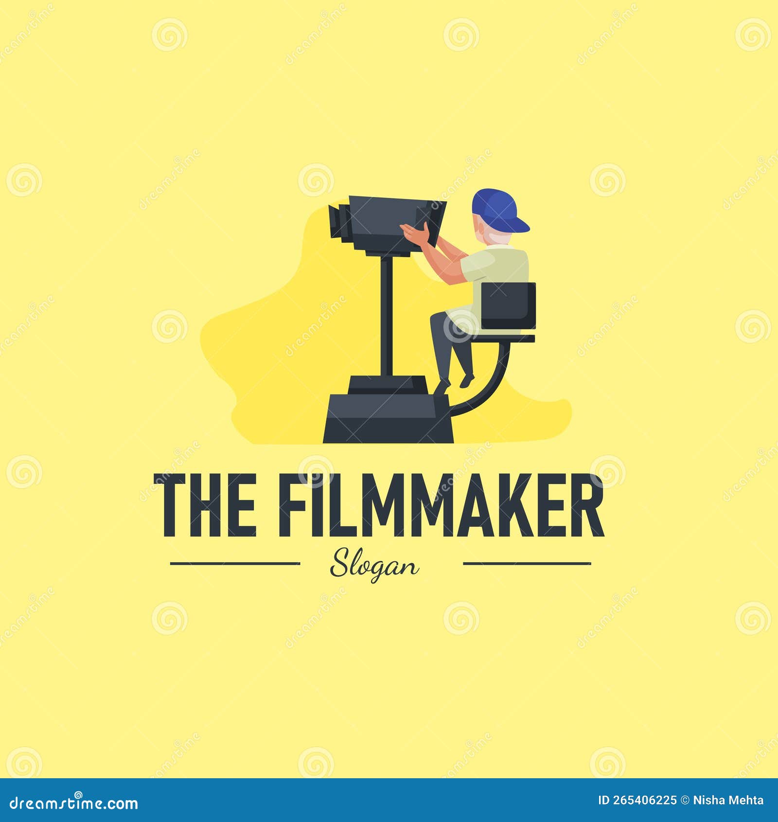 The Filmmaker Vector Mascot Logo Stock Vector - Illustration of cinema ...
