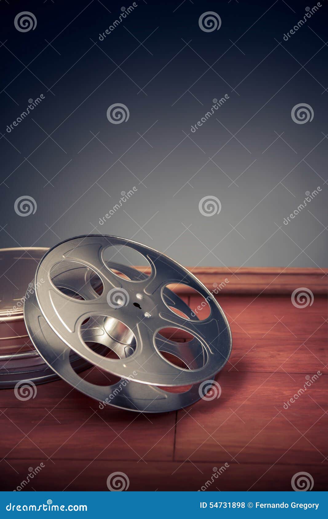 Filmmaking Scene with Dramatic Lighting, Movie Reel Stock Photo - Image ...