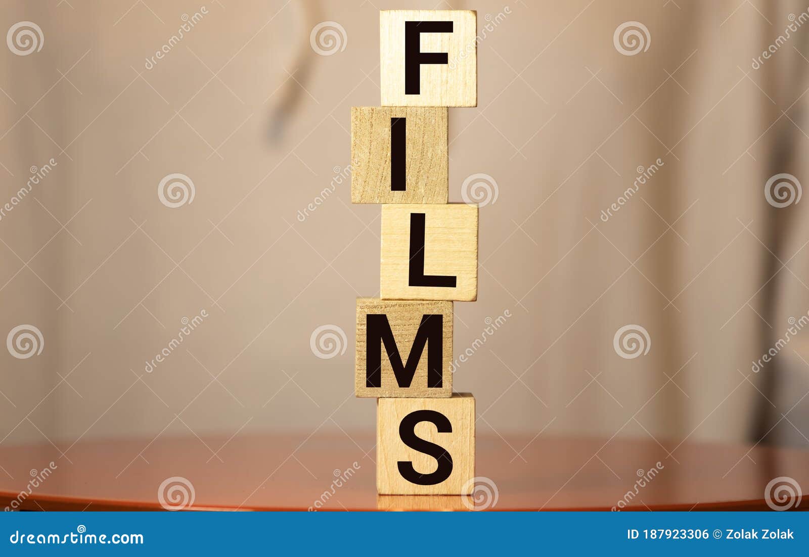 Films Word on Wooden Cubes. Films Concept Stock Photo - Image of ...