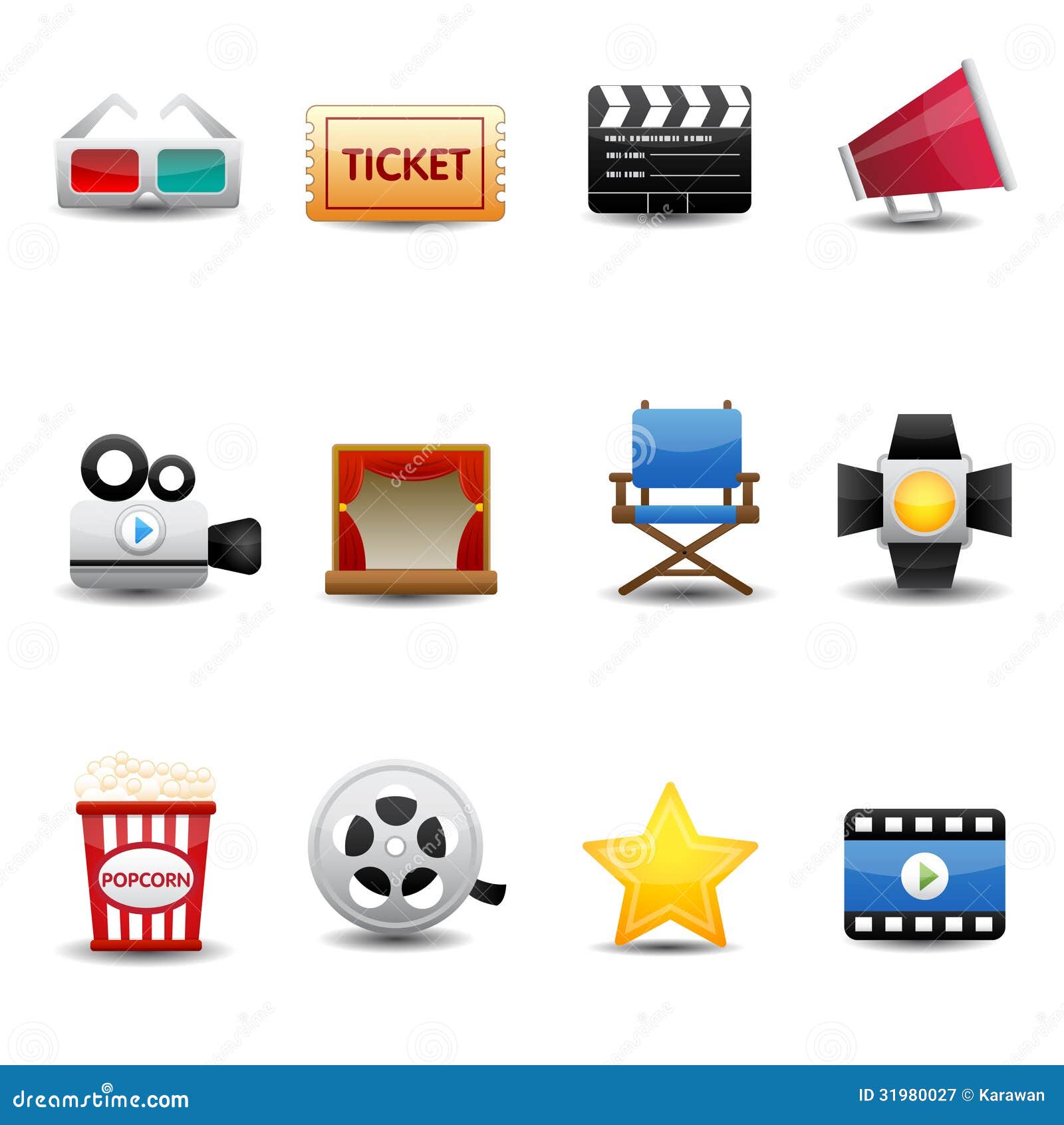 Filmsymboler vektor illustrationer. Illustration av element - 31980027