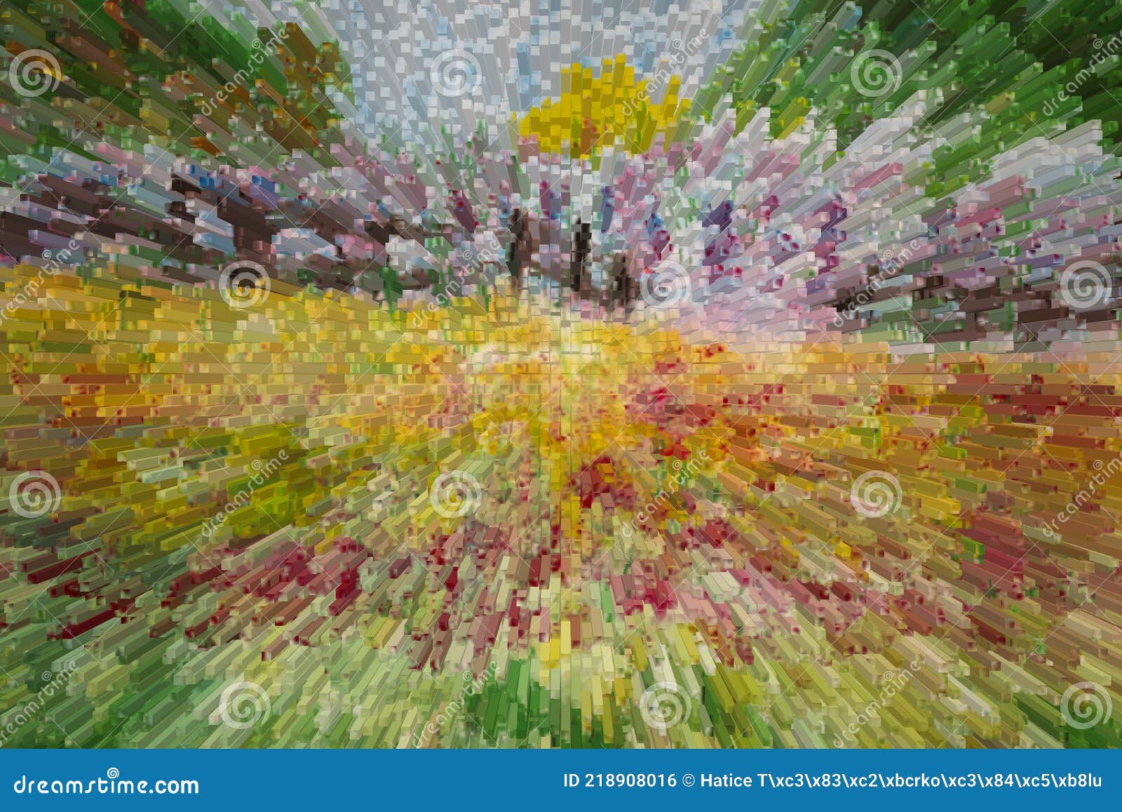 A Filter Applied To Watercolor Landscape Painting. Expression Created ...