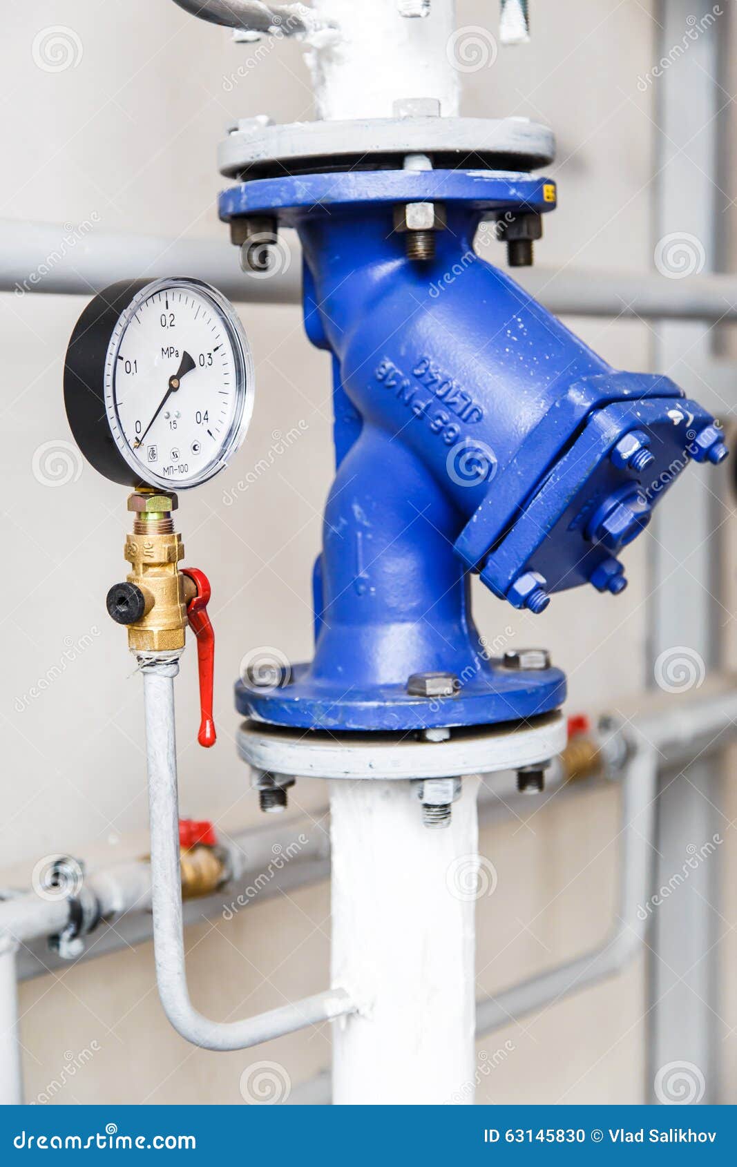 Filter Blue Flange Manometer Stock Photo - Image of filtering ...