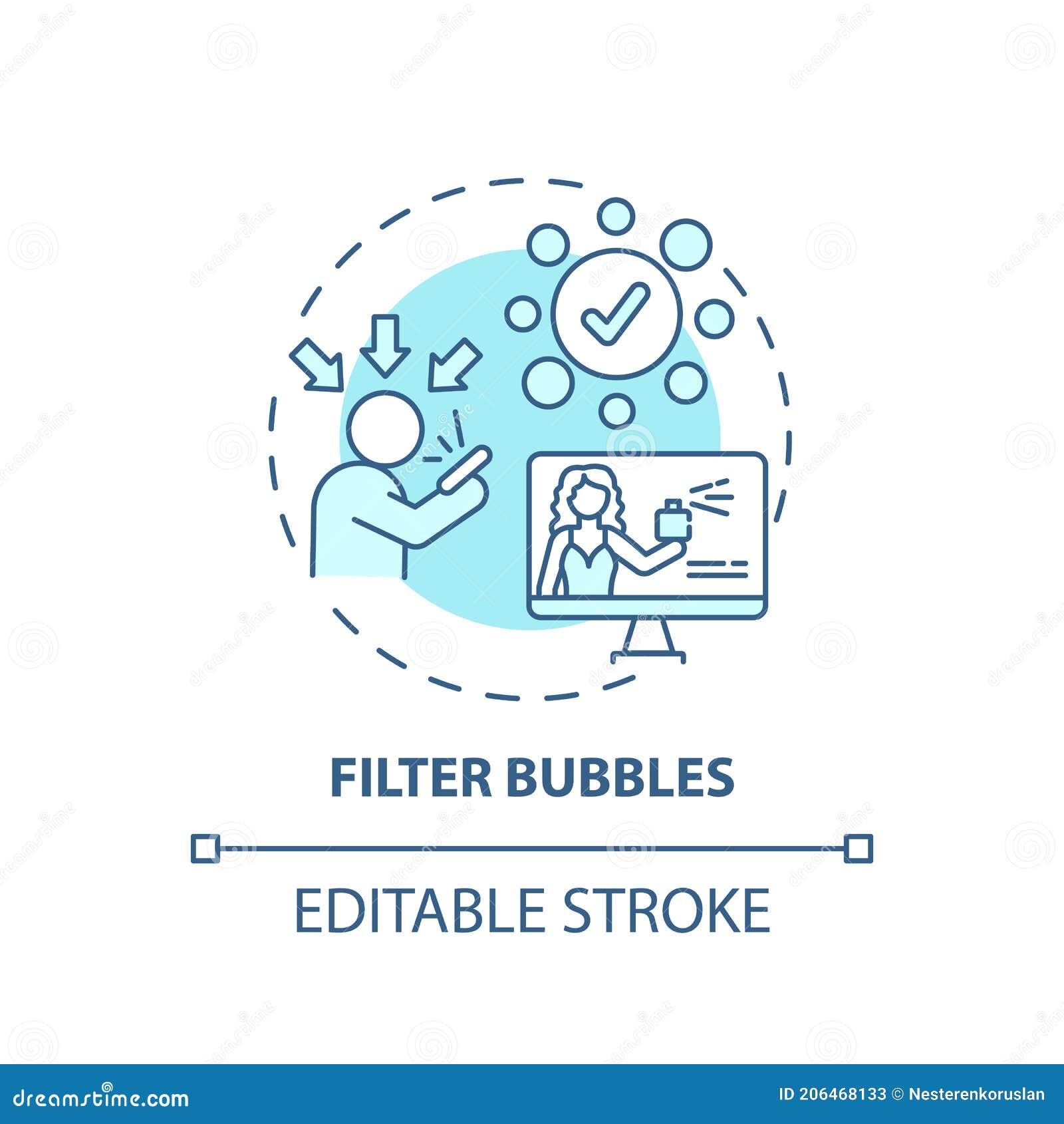 Filter Bubbles Concept Icon Stock Vector - Illustration of linear ...