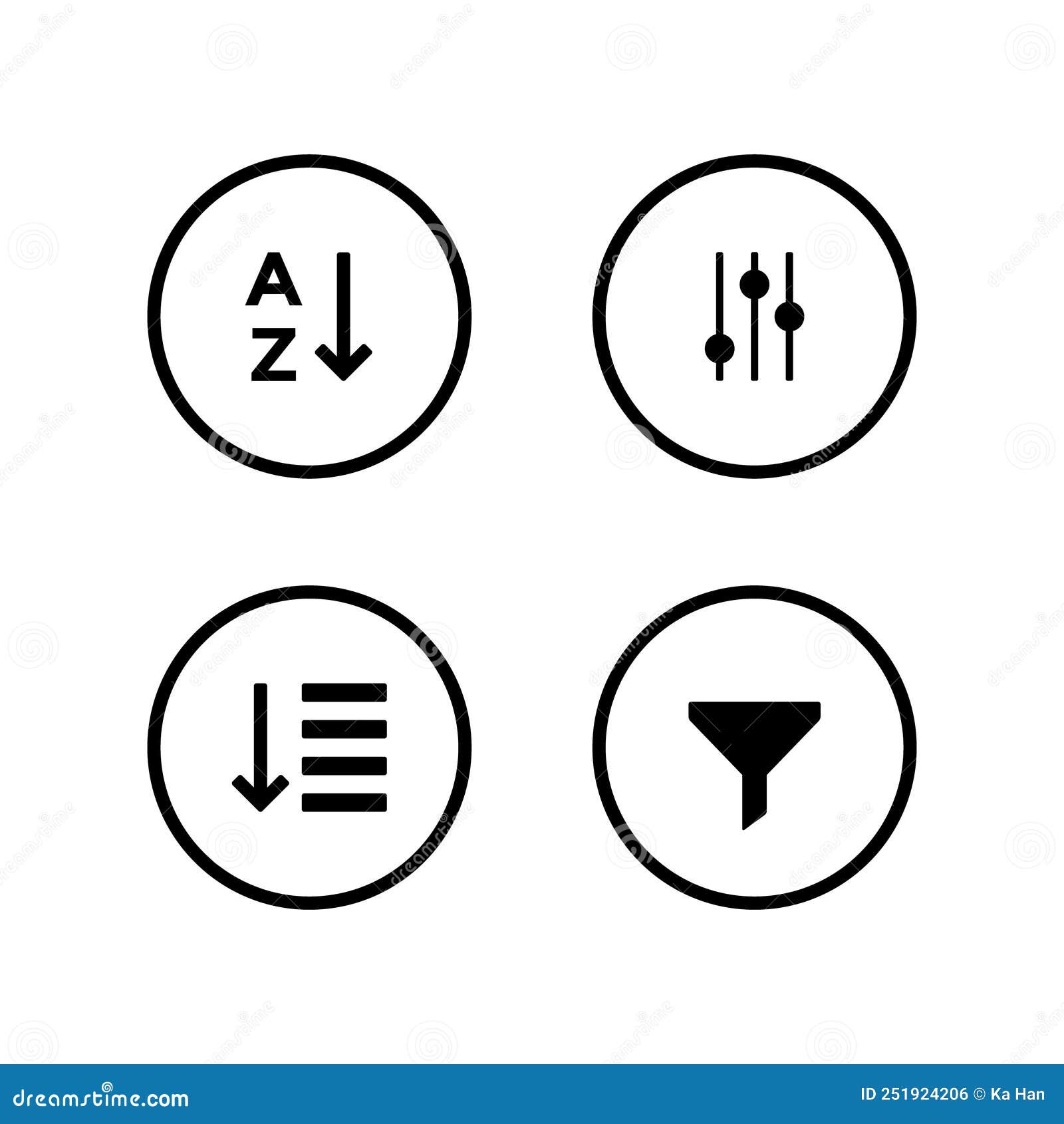 Filter-Button-Icon-Vektor in Verschiedenen Stilen Vektor Abbildung ...