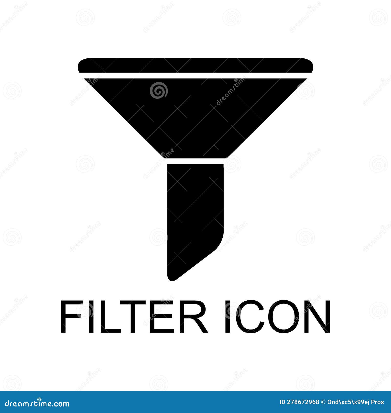Filter Button Web Shape Icon, Flat Filtering Symbol, Funnel Sign Vector ...