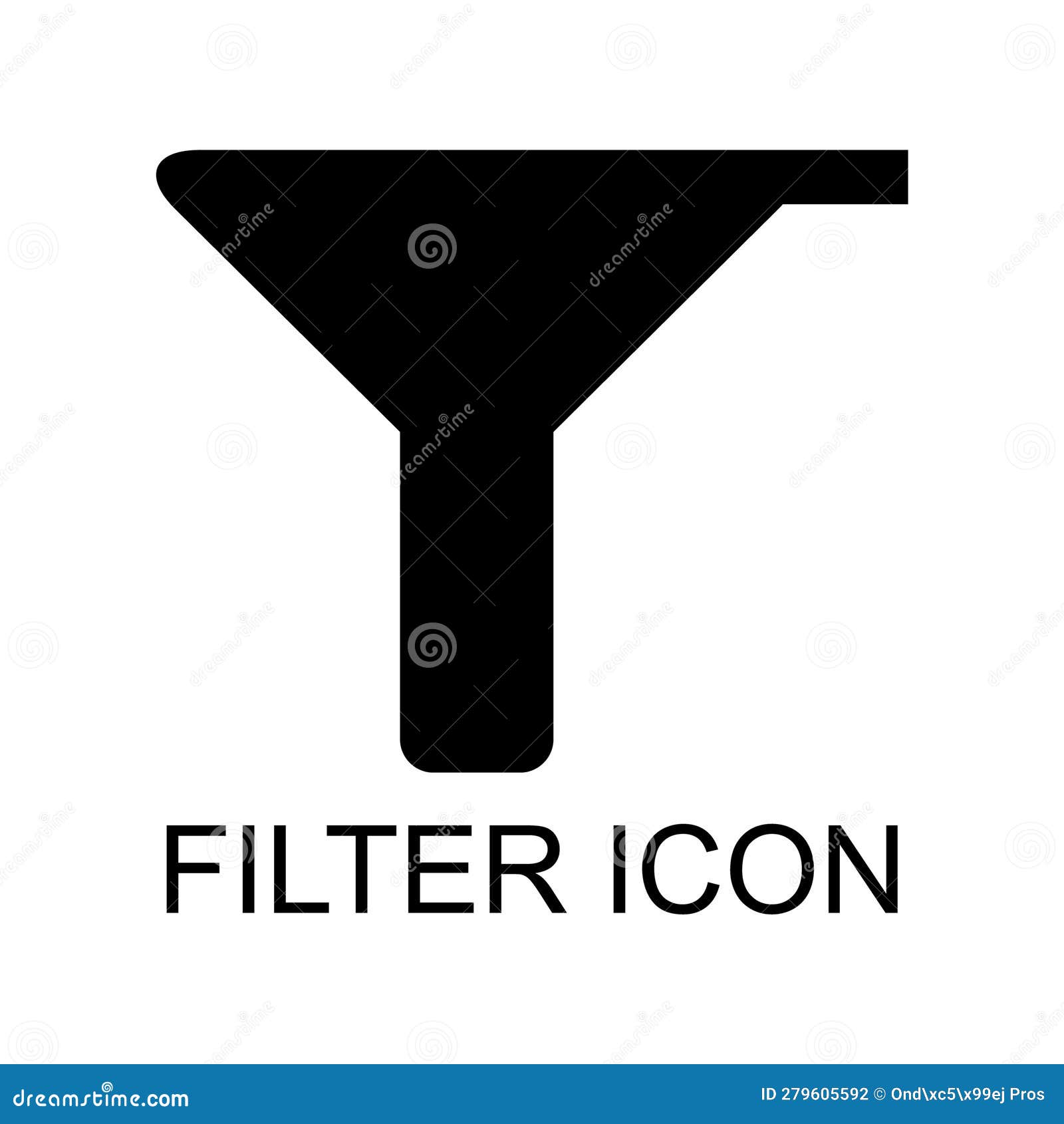 Filter Button Web Shape Icon, Flat Filtering Symbol, Funnel Sign Vector ...