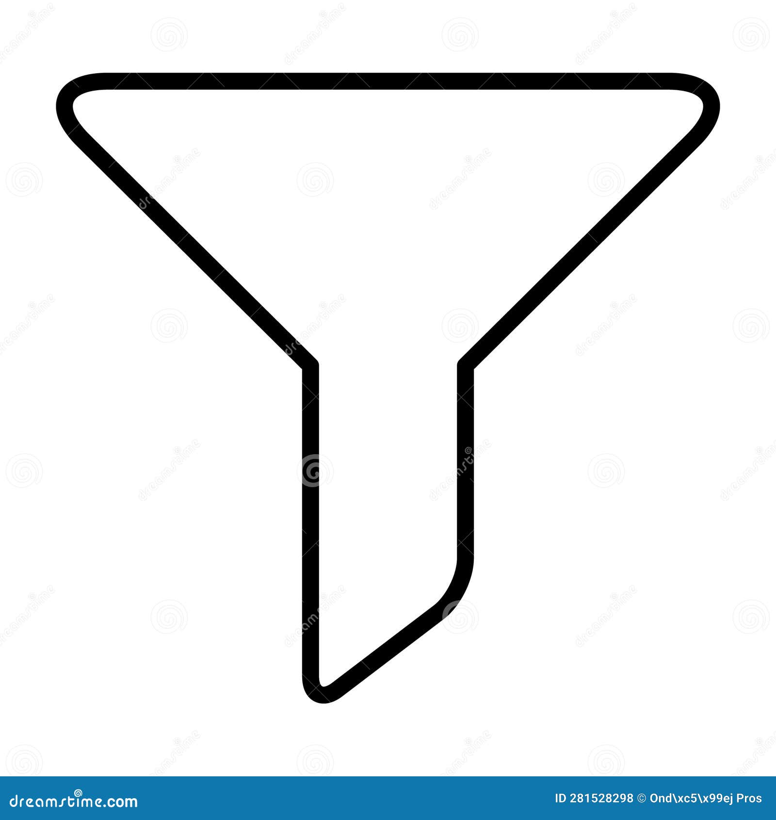 Filter Button Web Shape Icon, Flat Filtering Symbol, Funnel Sign Vector ...