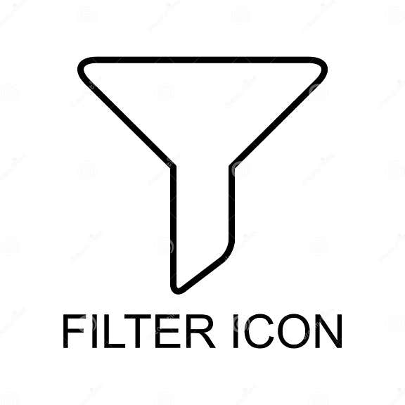 Filter Button Web Shape Icon, Flat Filtering Symbol, Funnel Sign Vector ...