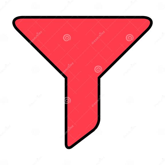 Filter Button Web Shape Icon, Flat Filtering Symbol, Funnel Sign Vector ...