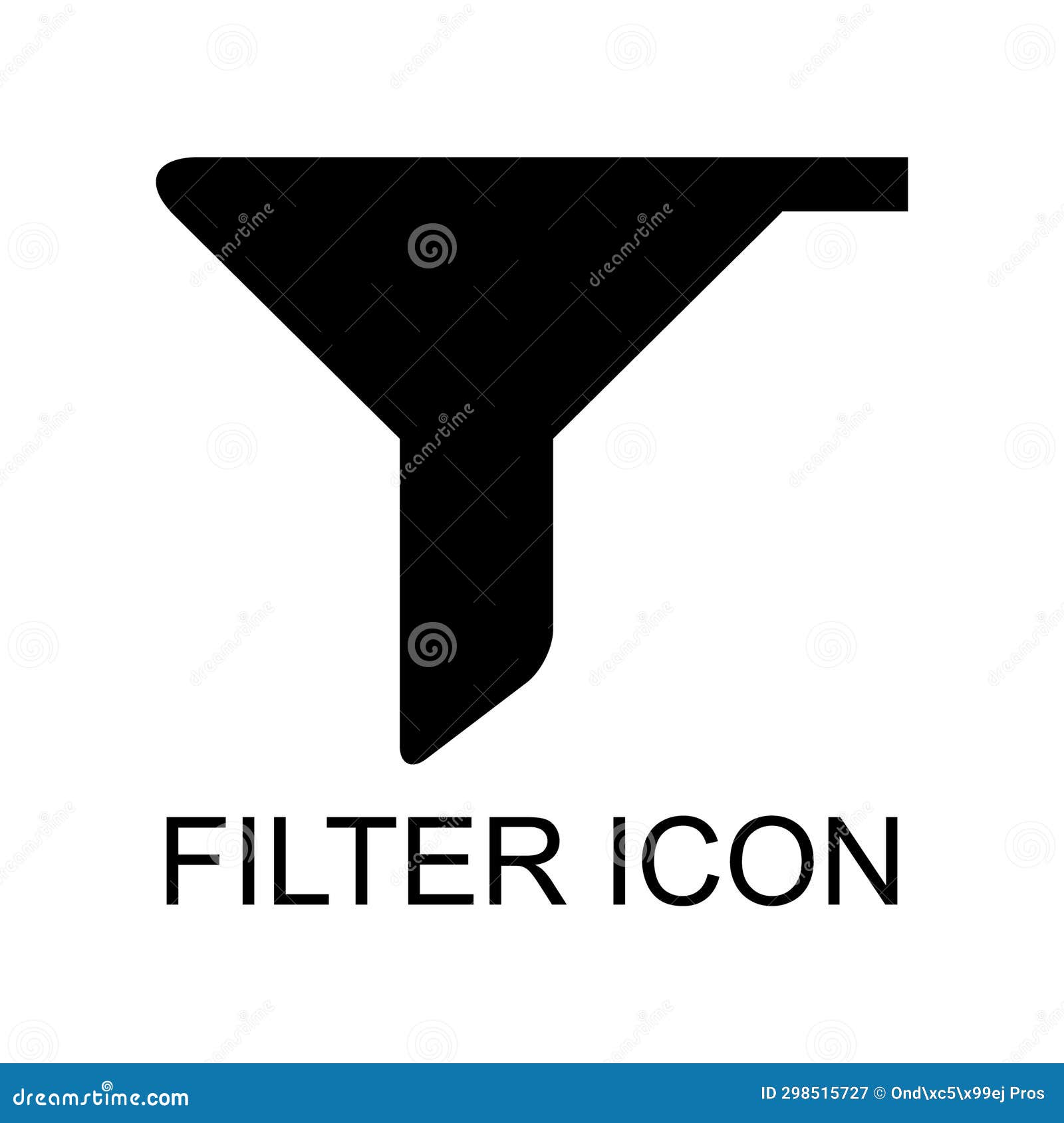 Filter Button Web Shape Icon, Flat Filtering Symbol, Funnel Sign Vector ...