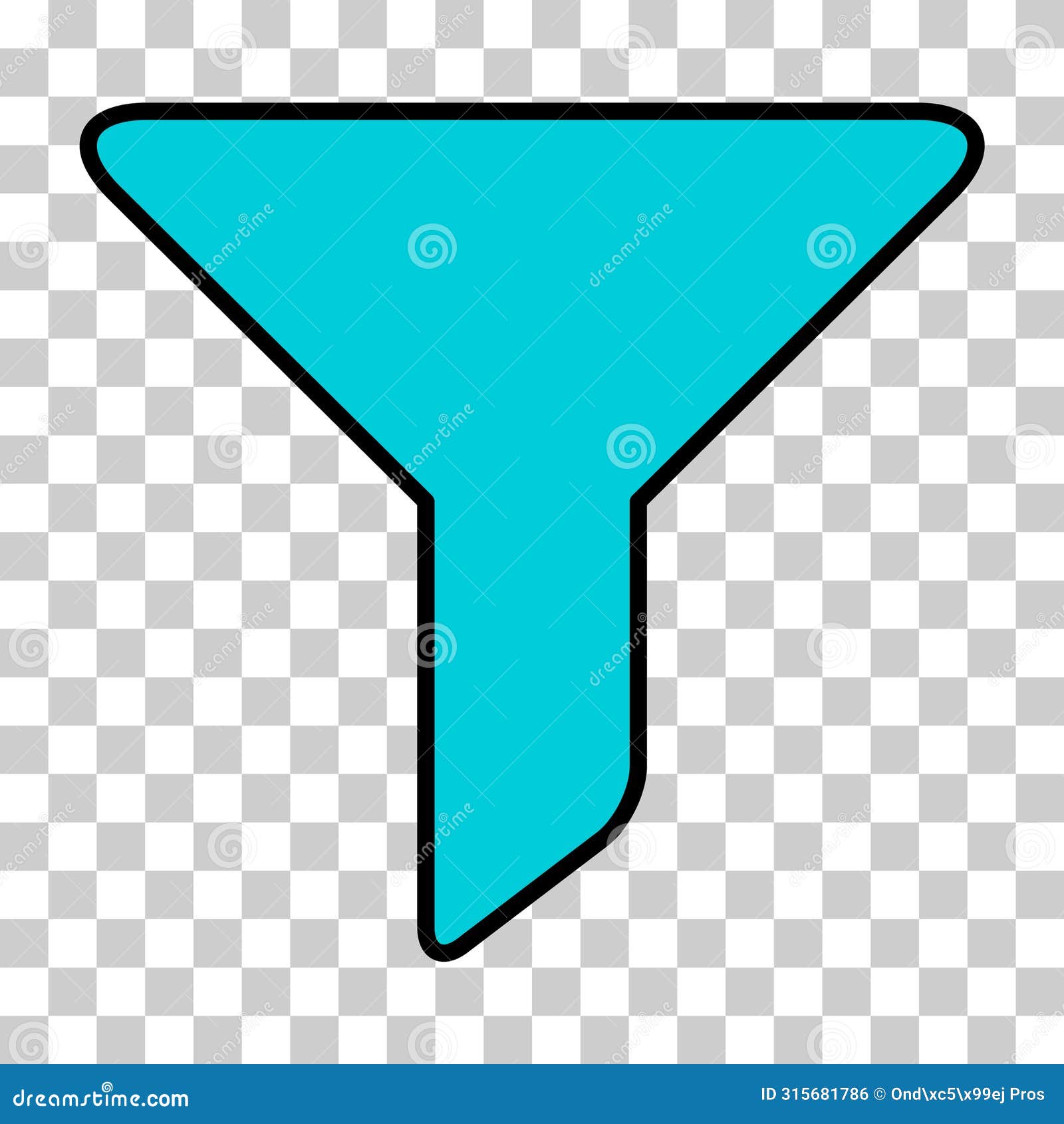 Filter Button Web Shape Icon, Flat Filtering Symbol, Funnel Sign Vector ...