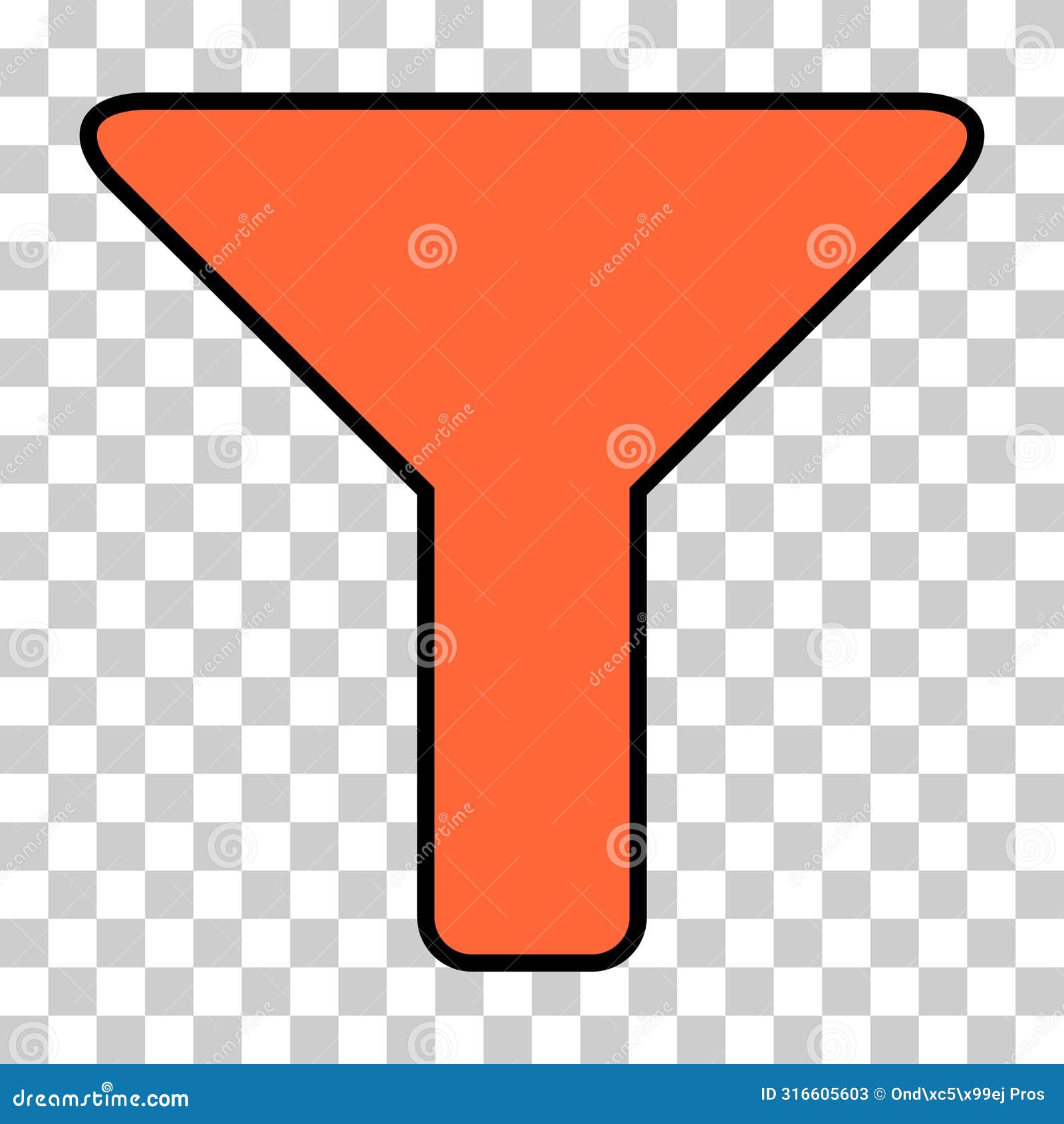 Filter Button Web Shape Icon, Flat Filtering Symbol, Funnel Sign Vector ...