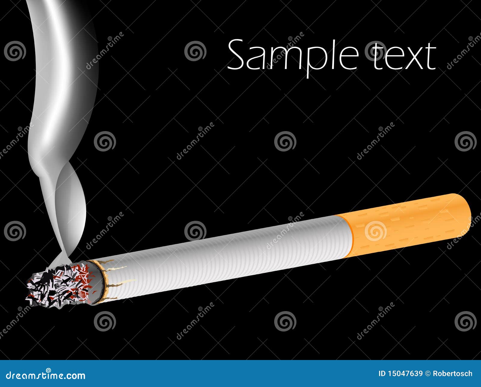 Filter Cigarette Against Black Stock Vector - Illustration of addiction ...