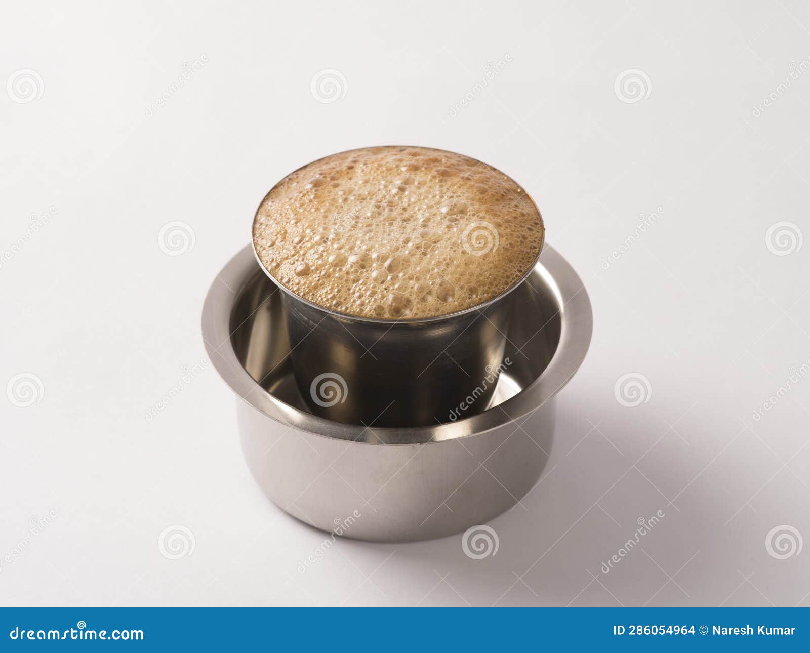 Indian Filter Coffee in a Steel Dabara Stock Photo - Image of ...