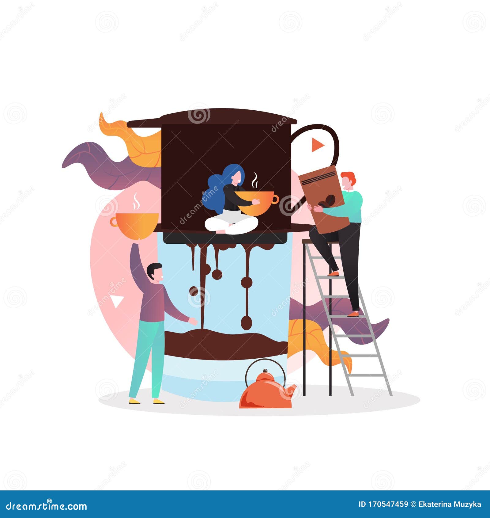 Filter Coffee Vector Concept for Web Banner, Website Page Stock Vector ...