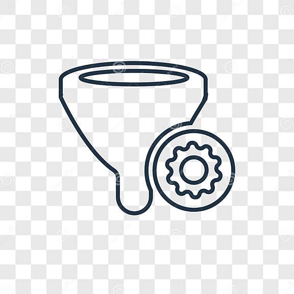 Filter Concept Vector Linear Icon Isolated on Transparent Background ...