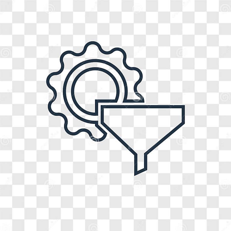 Filter Concept Vector Linear Icon Isolated on Transparent Background ...