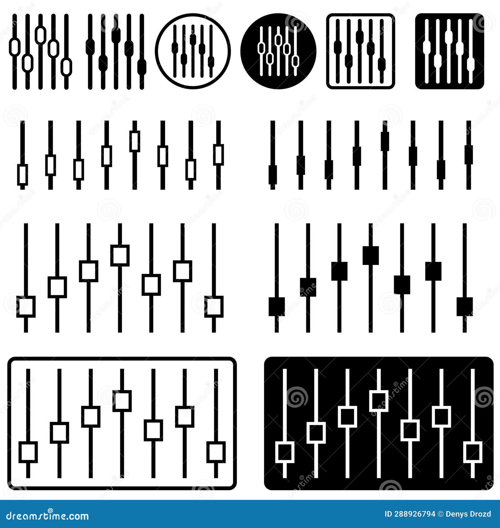 Filter Control Icon Vector Set. Adjustment Illustration Sign Collection ...