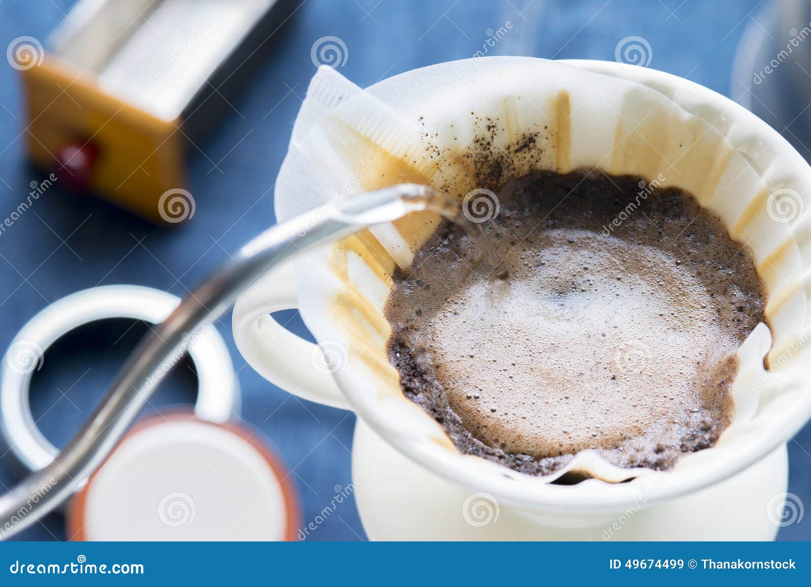 Filter drip coffee stock image. Image of brew, filter - 49674499